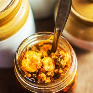 Kerala Chemmeen Achar aka Kerala Style Prawn Pickle