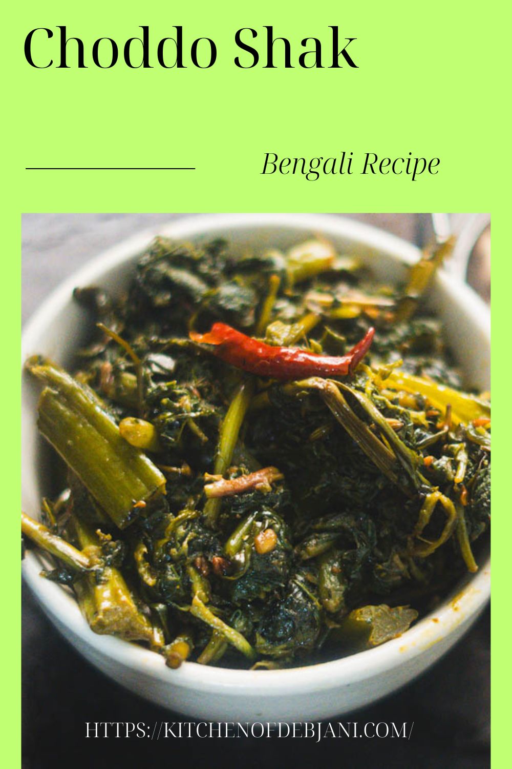 Choddo Shak Recipe with Video Debjanir Rannaghar