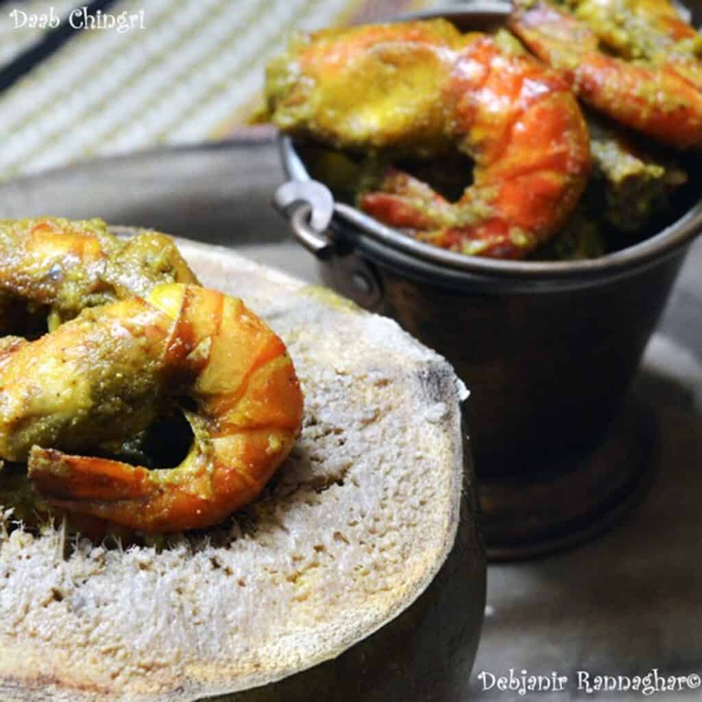 Daab Chingri | Prawn Cooked in Tender Coconut - Debjanir Rannaghar